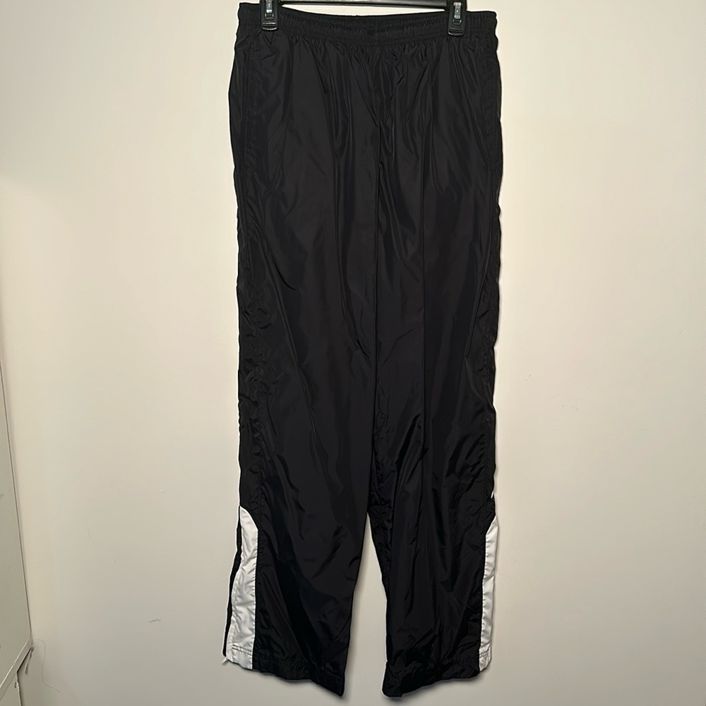 Nike Black And White Vintage Parachute Track Pants - Gem